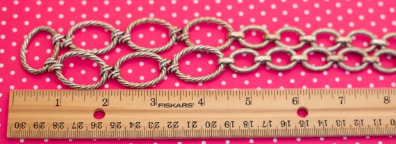 Vintage Large Rope Circles Necklace 20 inch - P6 - Gem