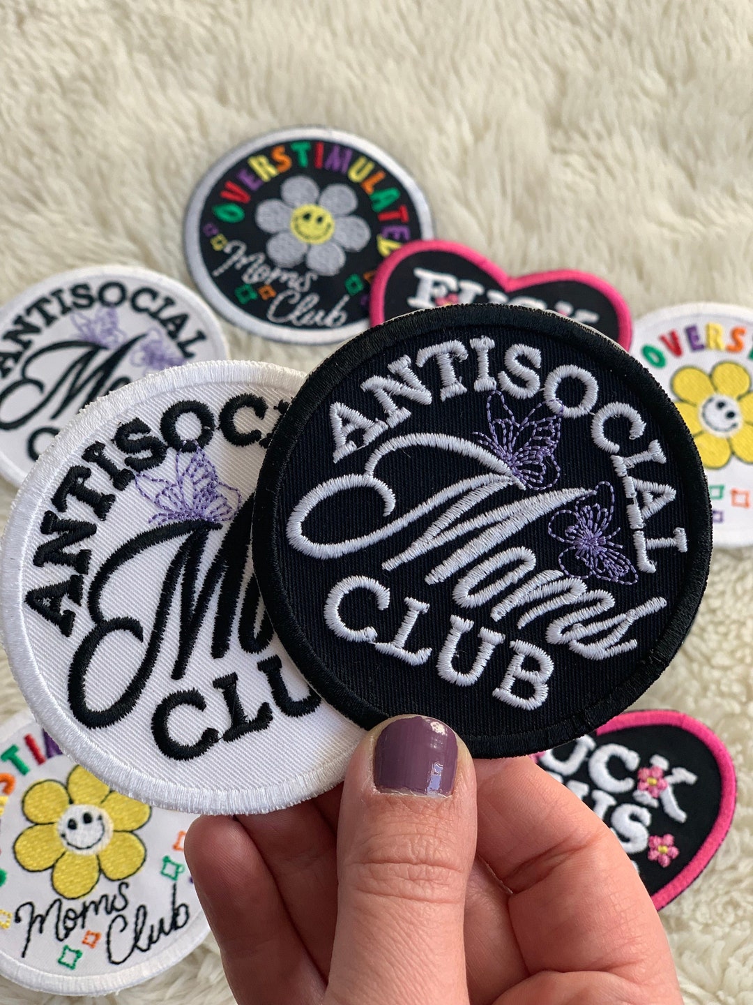 Antisocial Moms Club Patch, Patch for Jean Jacket, Patch for Jeans, Patch for Bag, Mom Life ...