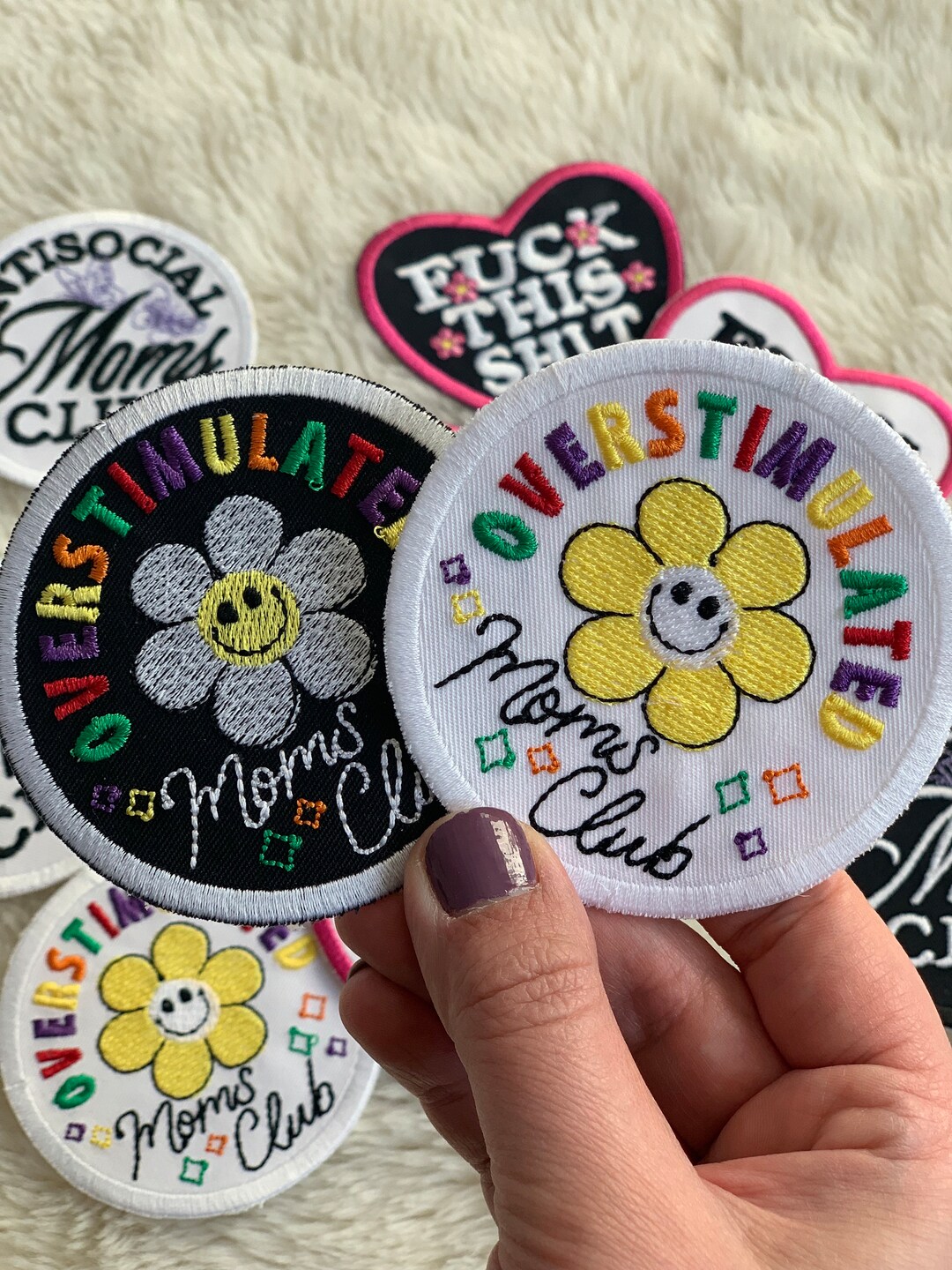 Overstimulated Moms Club Patch, Patch for Jean Jacket, Patch for Jeans ...