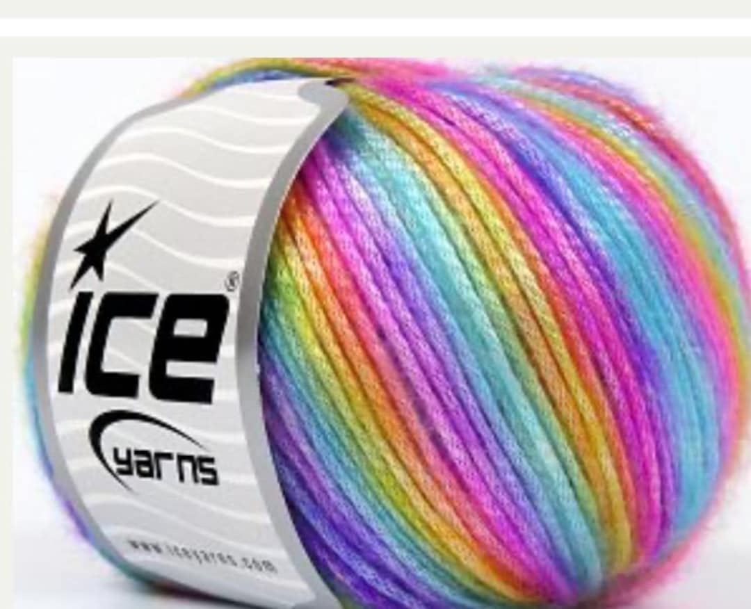 8 Skeins Picasso Rainbow Ice Yarn: Self-striping Fuzzy 4-ply - Etsy