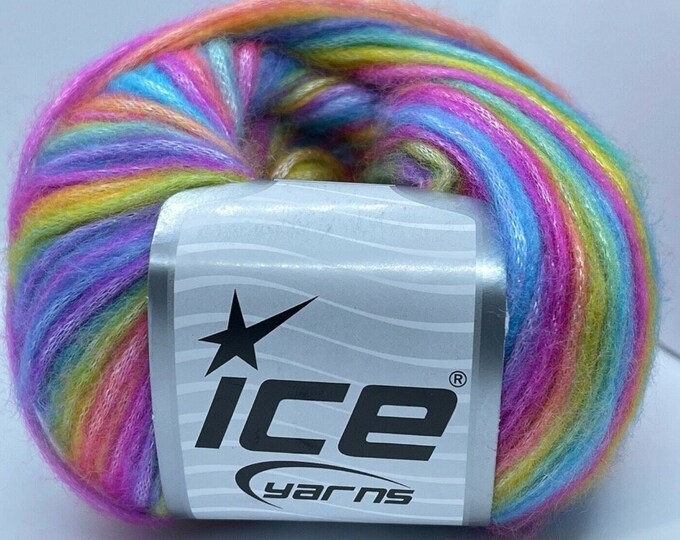Ice Yarn Rainbow Picasso 64626, 50 Grams 125yrds, Pastel Self-striping ...
