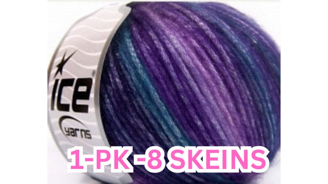 Ice Yarns Picasso Purple 50gr per Skein, 125yd per Skein, 8-skeins 1-pk ...