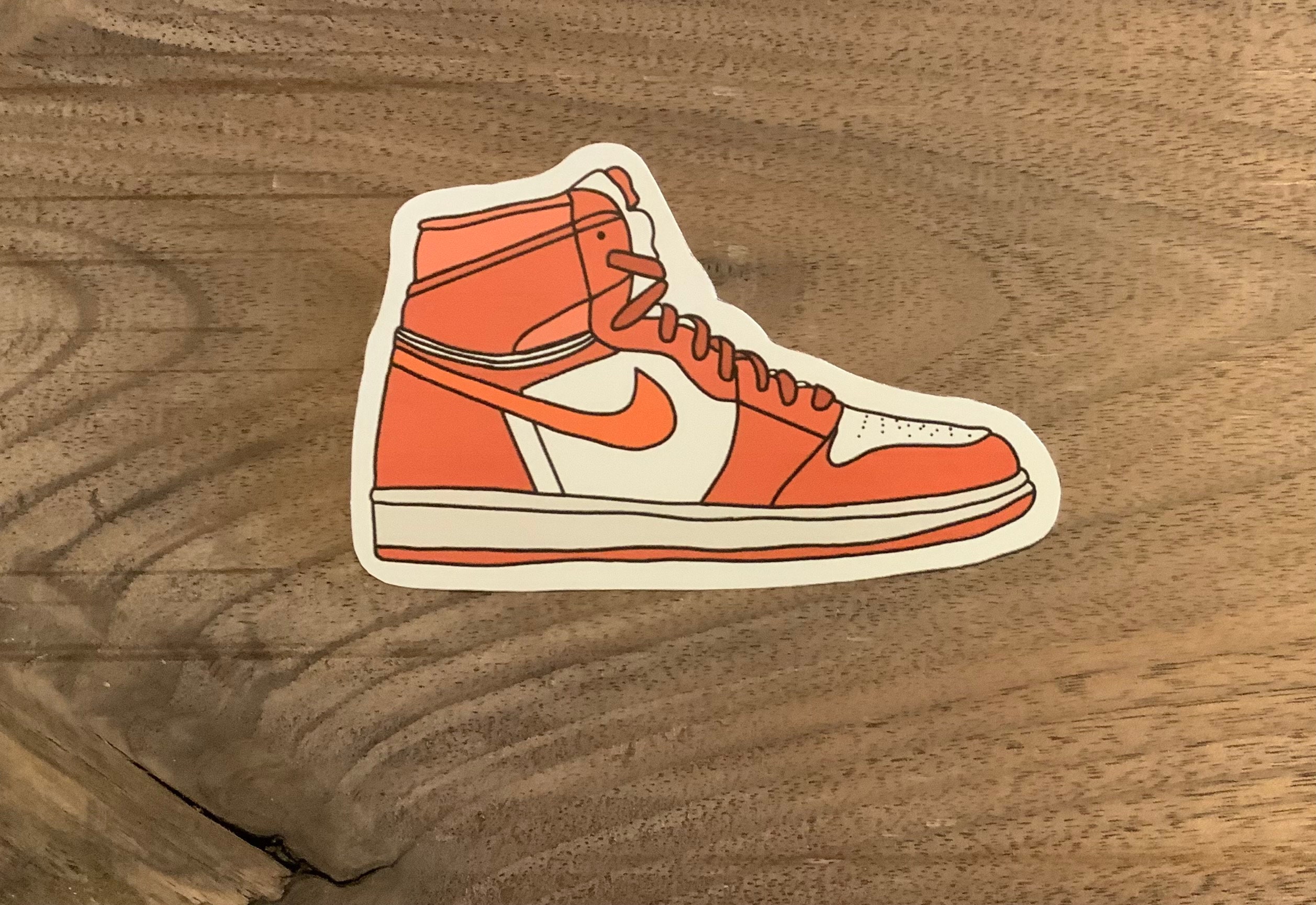 Air Jordan Orange and Pink Themed Sticker - Etsy