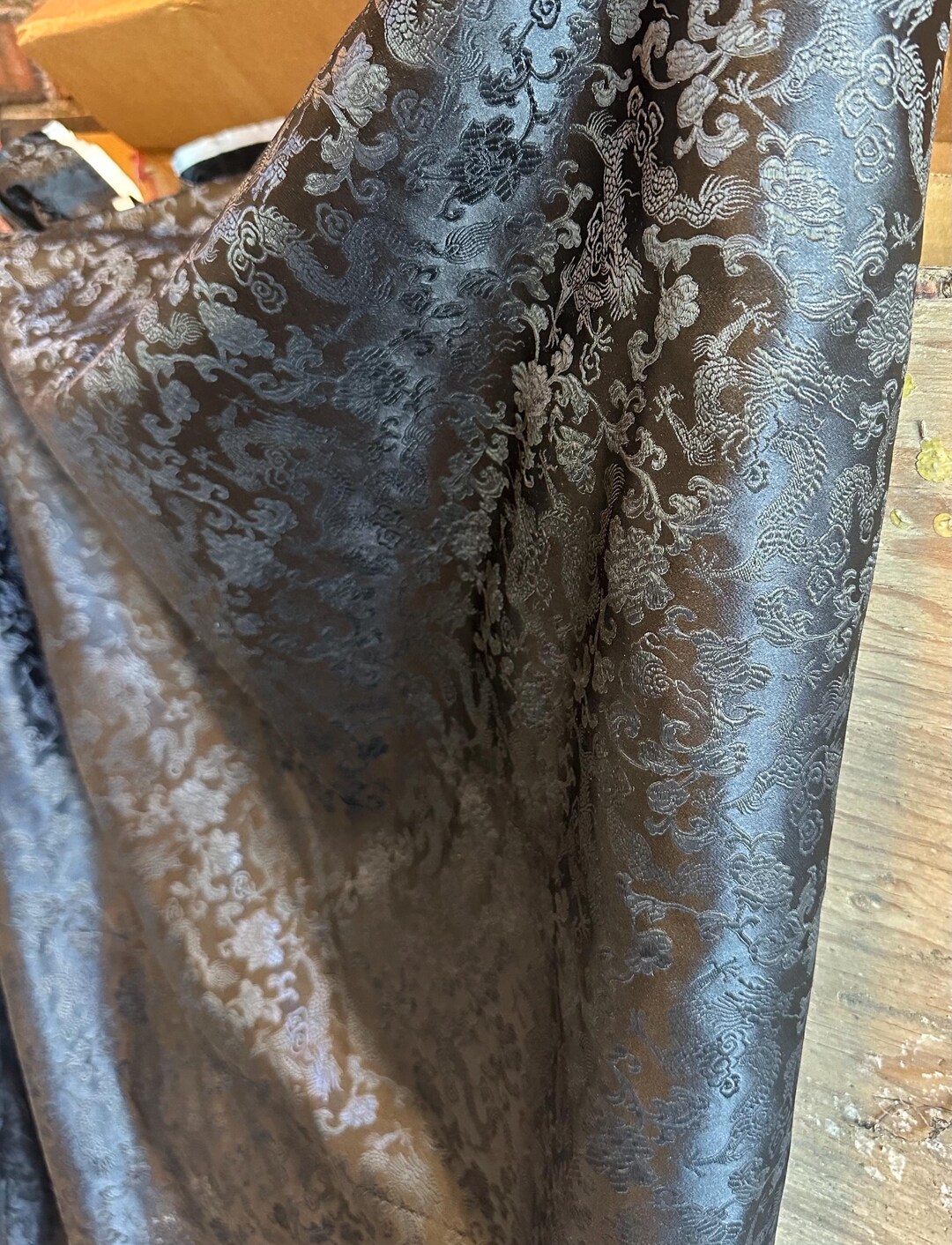 Brocade Dragon Black Jacquard - Etsy