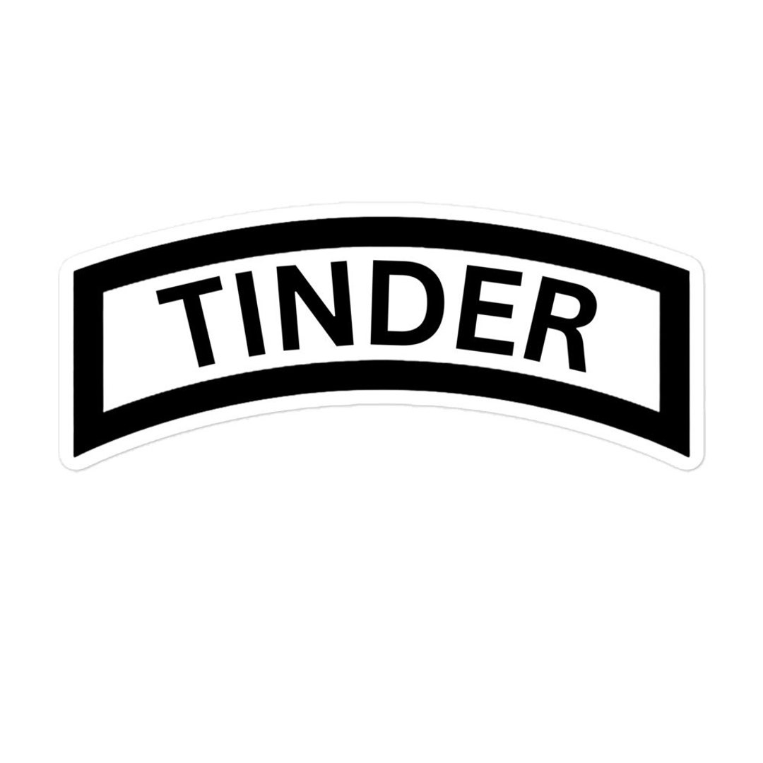 Tinder Sticker Military Tab Design, Funny Car Decal, Social Media Gag ...