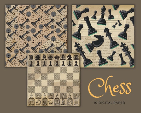Chess Digital Paper, Checkmate Digital File, Chessboard, Checkmate ...