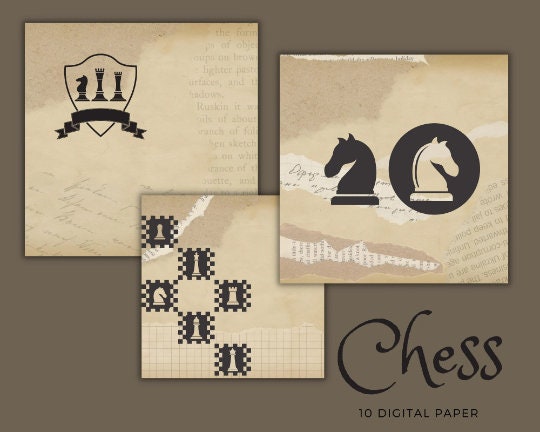 Chess Digital Paper, Checkmate Digital File, Chessboard, Checkmate ...