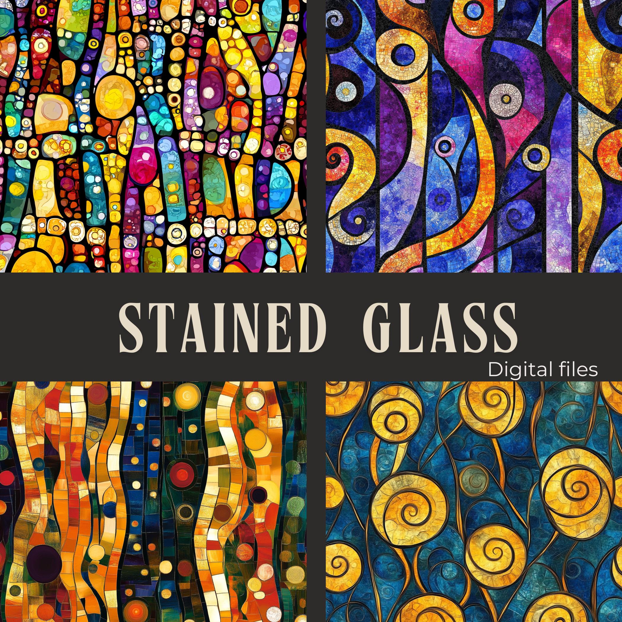 Stained Glass Seamless Pattern Digital Paper - Etsy