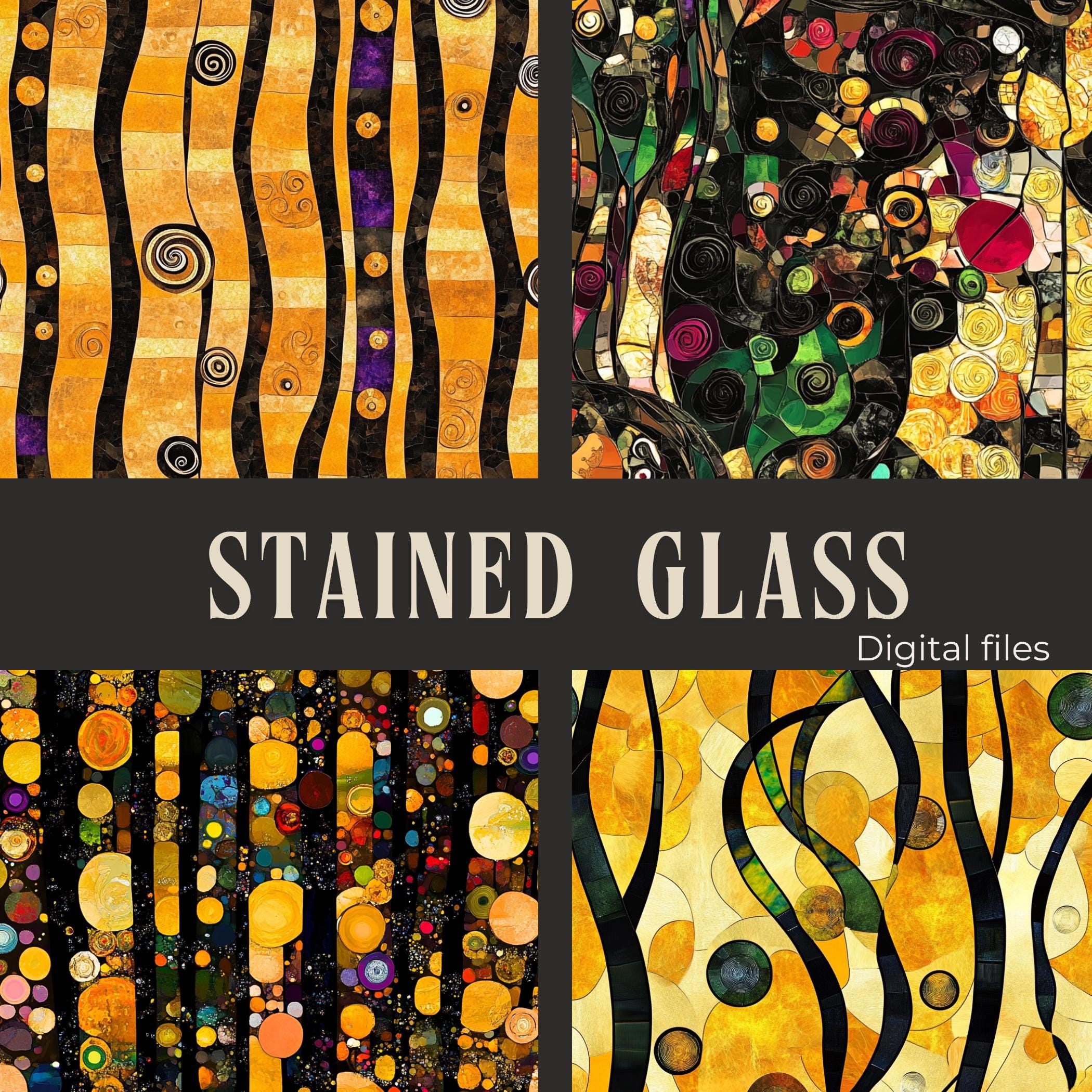 Stained Glass Seamless Pattern Digital Paper - Etsy