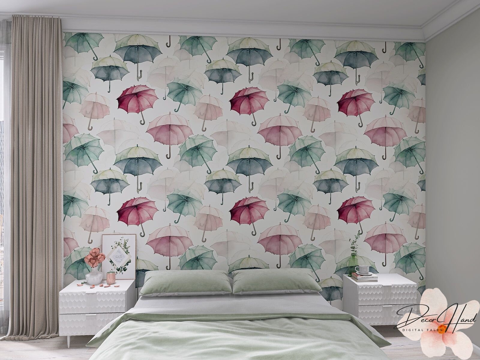 Umbrella Seamless Pattern Digital Paper, Rain Paper - Etsy