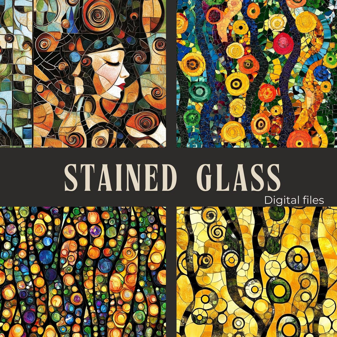 Stained Glass Seamless Pattern Digital Paper - Etsy