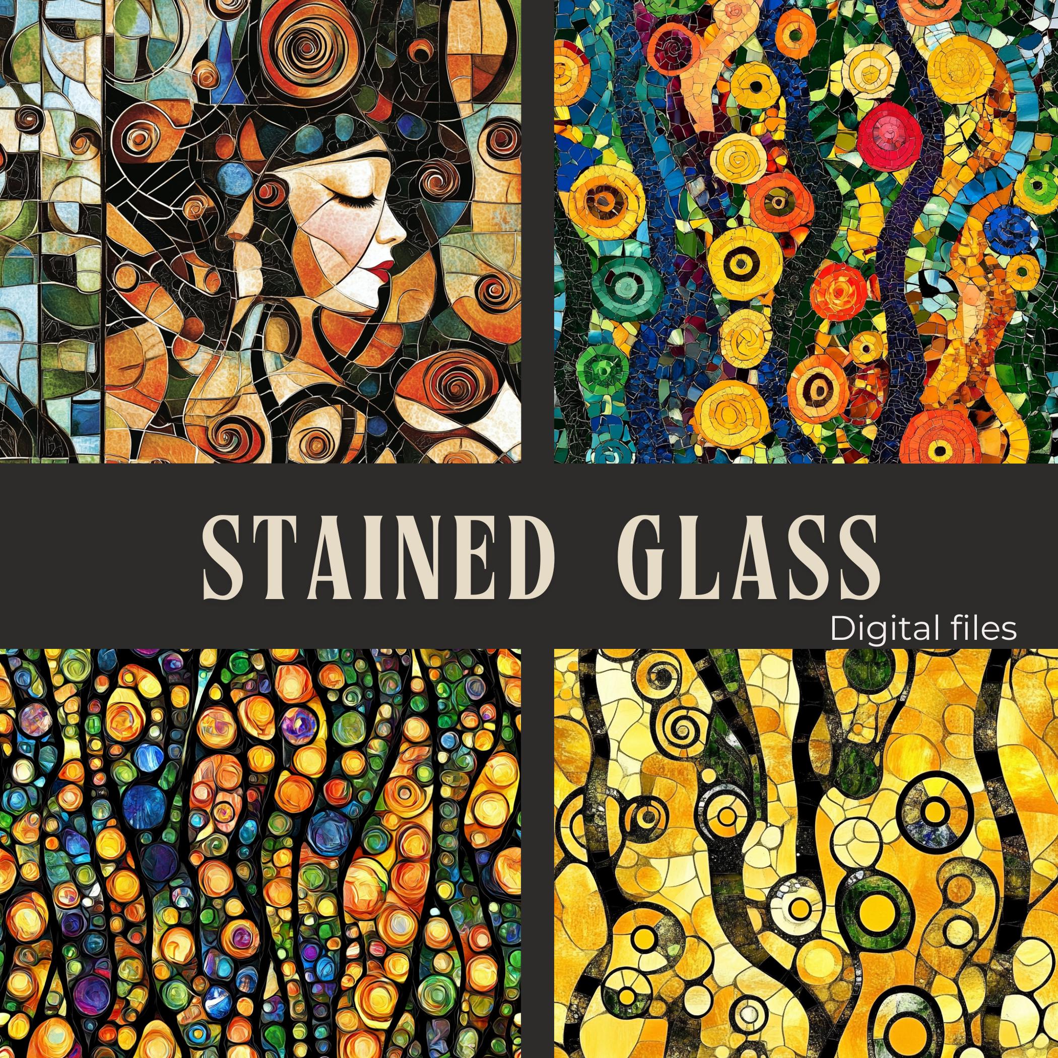 Stained Glass Seamless Pattern Digital Paper - Etsy