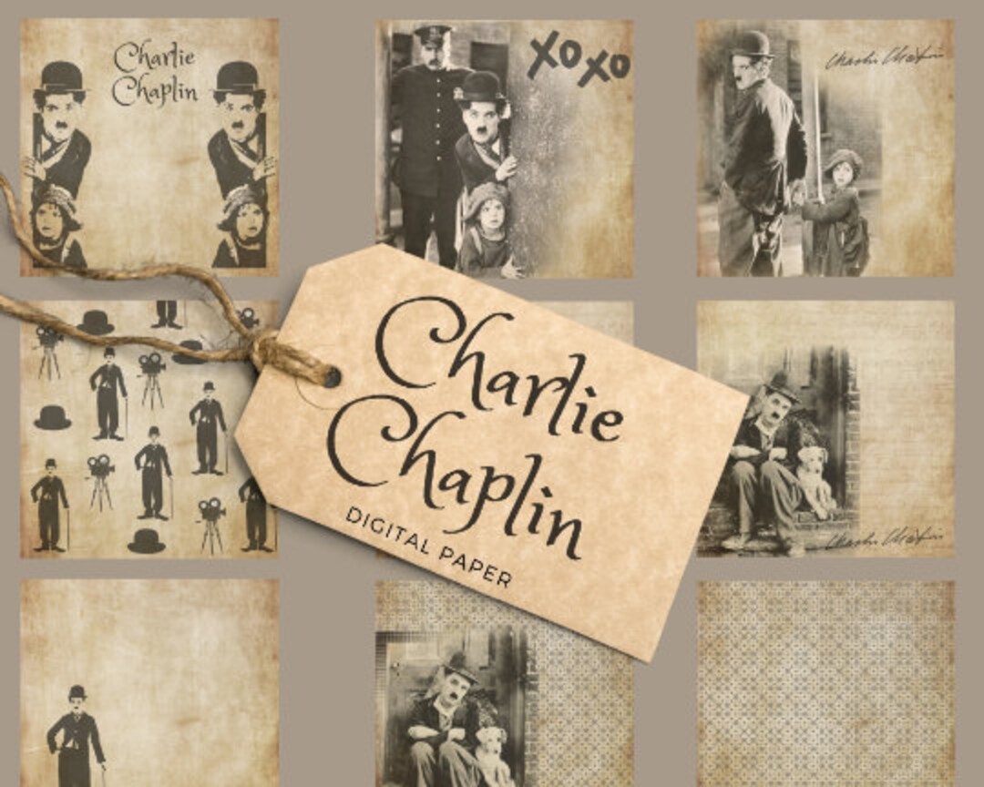 Charlie Chaplin Digital Paper, Vintage Paper, Retro Paper, Vintage ...