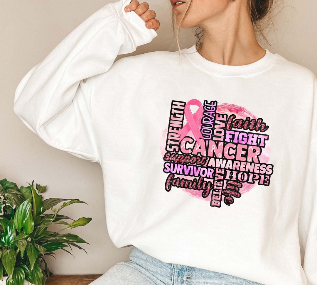 Cancer Sweatshirt, Cancer Awareness, Breast Cancer Sweater, Breast ...