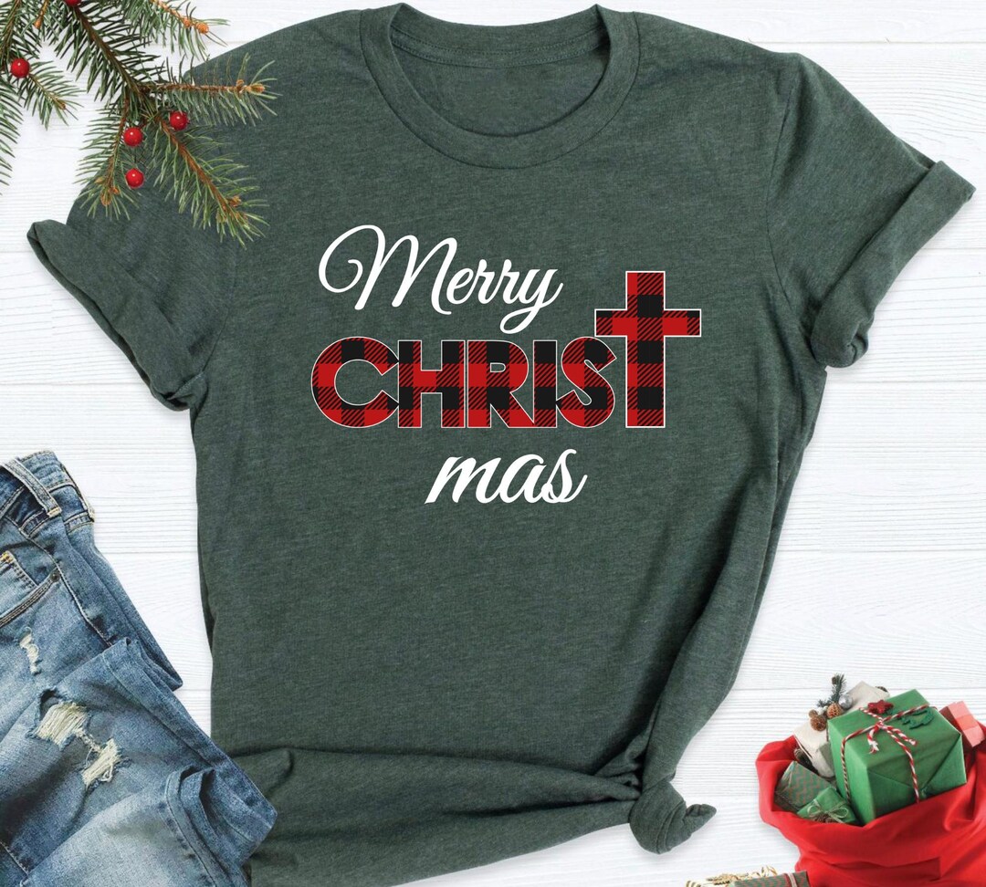 Christian Christmas Shirt Christmas Shirt Buffalo Plaid - Etsy