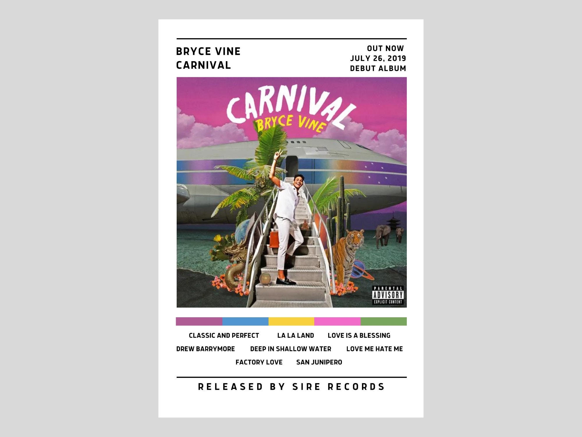Bryce Vine Carnival- Album Cover Poster- Digital Download - Etsy