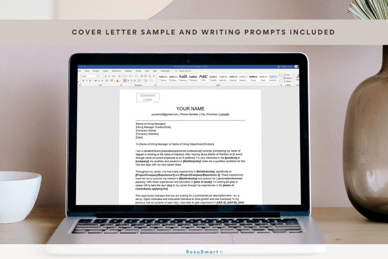 Fill in the Blank Cover Letter Template for Google Docs OR MS - Etsy