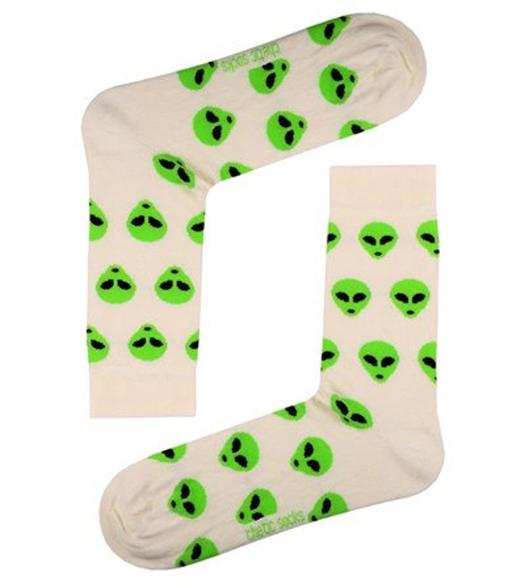 Alien Head White Socks - Etsy