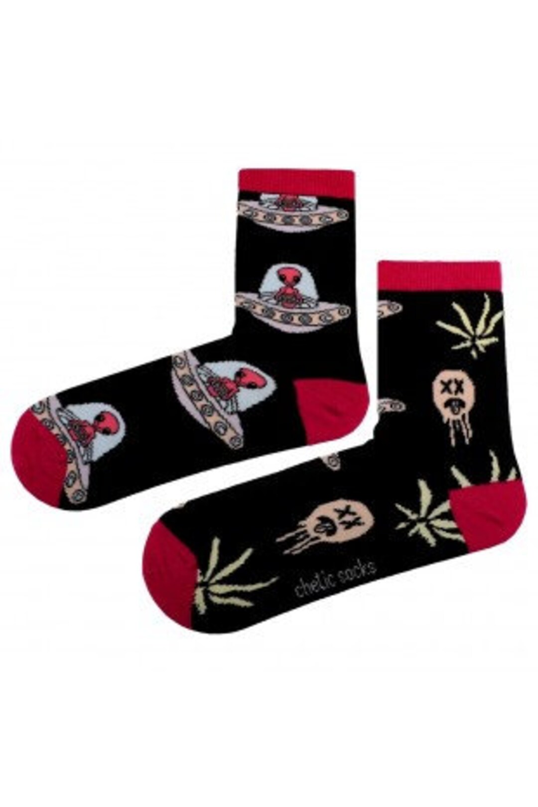 Ufo Alien Black Crew Socks - Etsy