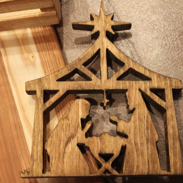 Wooden Manger Scene - Etsy