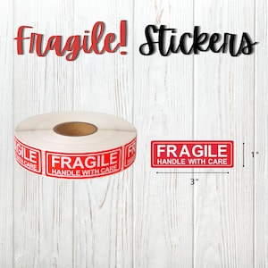 3"x1" Fragile Handle With Care Stickers, Business Supplies, Product ...