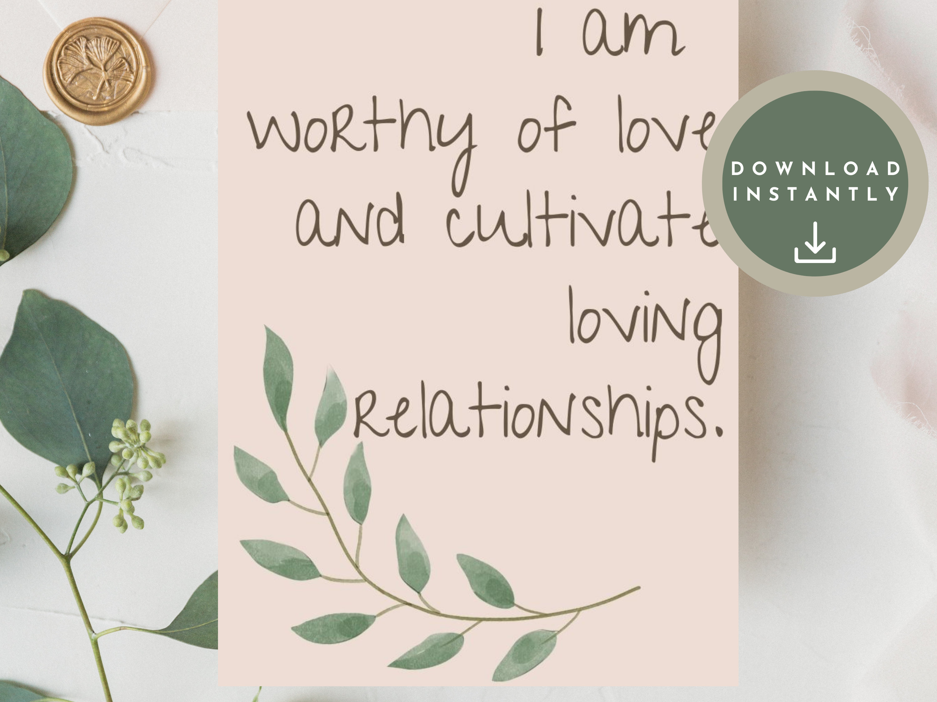 75 Printable Positive Daily Affirmation Cards, Instant Download Self ...