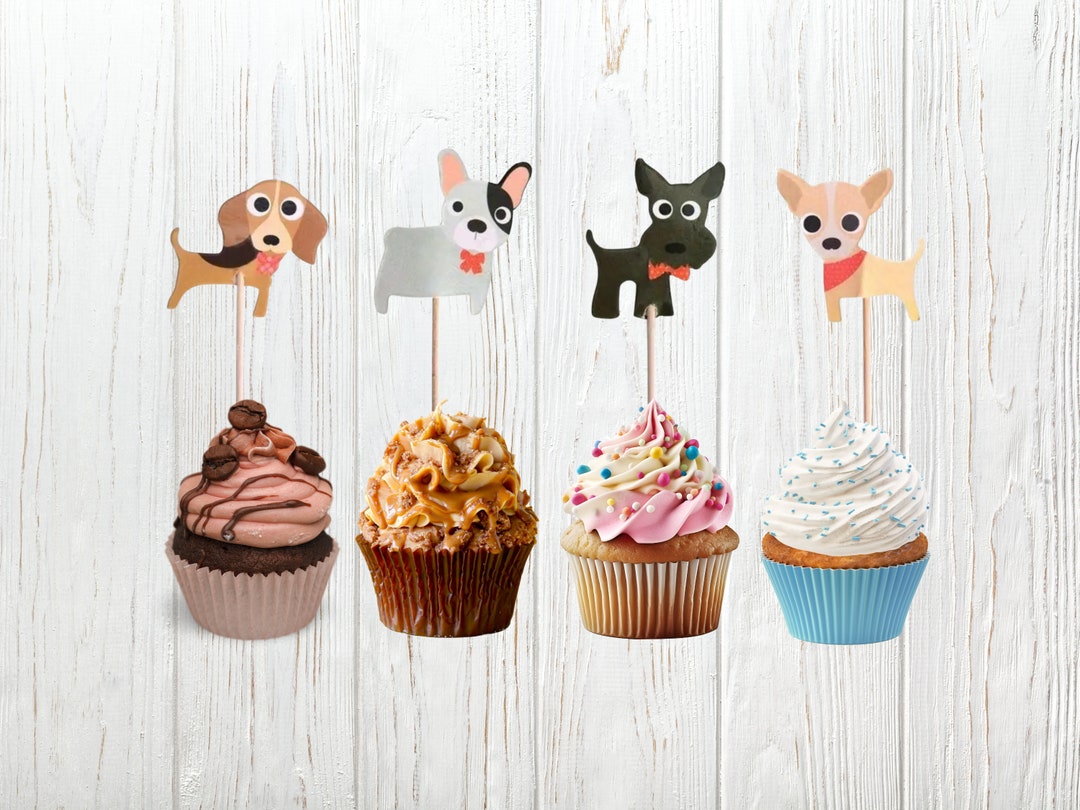 Dog Cupcake Toppers: Puppy Party Decorations - Etsy