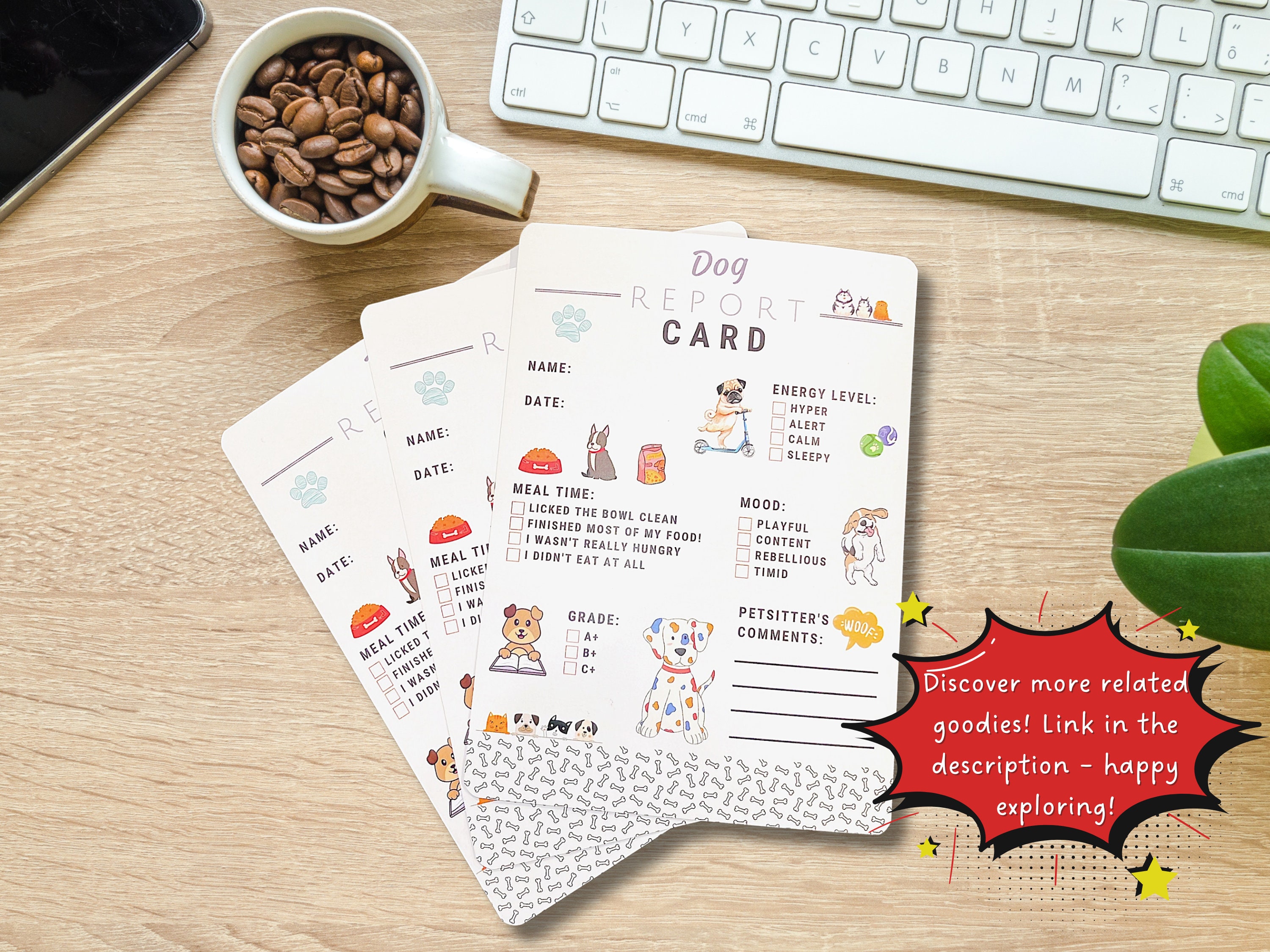 Cat Report Card Template: Pet Sitter Grooming Form (digital Download ...