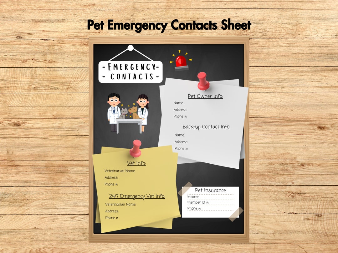 Pet Emergency Contacts Sheet, Dog Report Card Template, Puppy Report ...