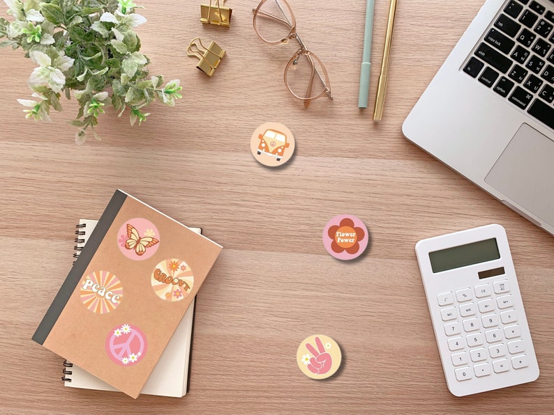 Groovy Retro Hippie Stickers, Boho Theme Party Supply Gift for Kid ...