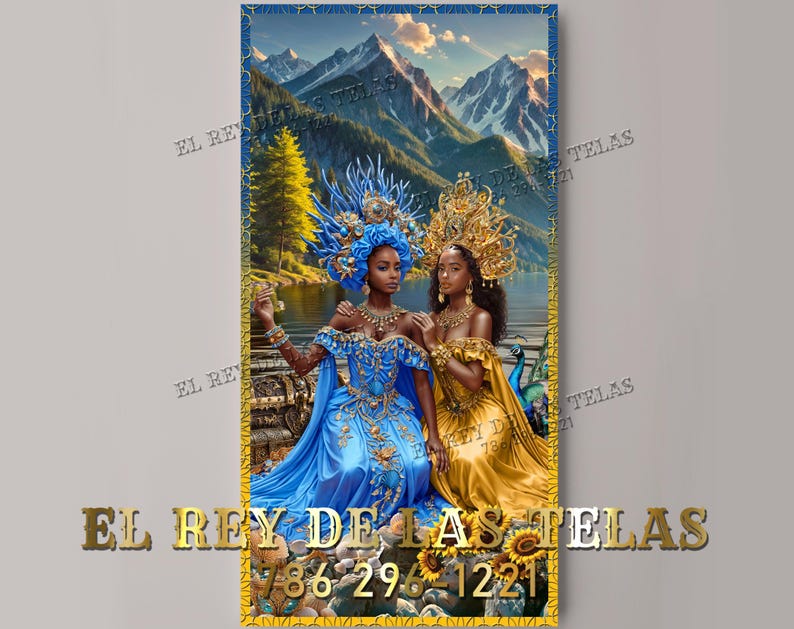 Panels for Oshun and Yemaya Throne/ Decorative Tapestry/ Orishas ...