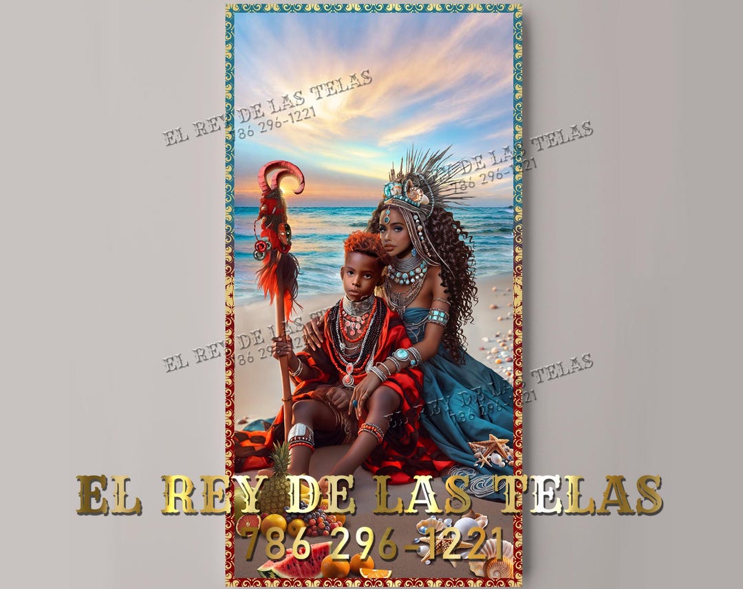 Throne Panels for Yemaya and Elegua / Decorative Tapestry / Orishas ...