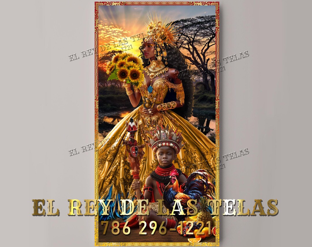 Panels for Oshun and Elegua Throne/ Decorative Tapestry/ Orishas ...