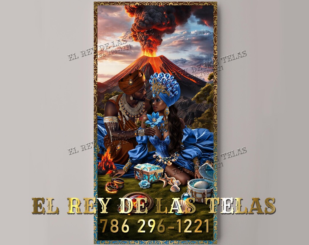 Panels for Yemaya and Aggayu Throne/ Decorative Tapestry/ Orishas ...