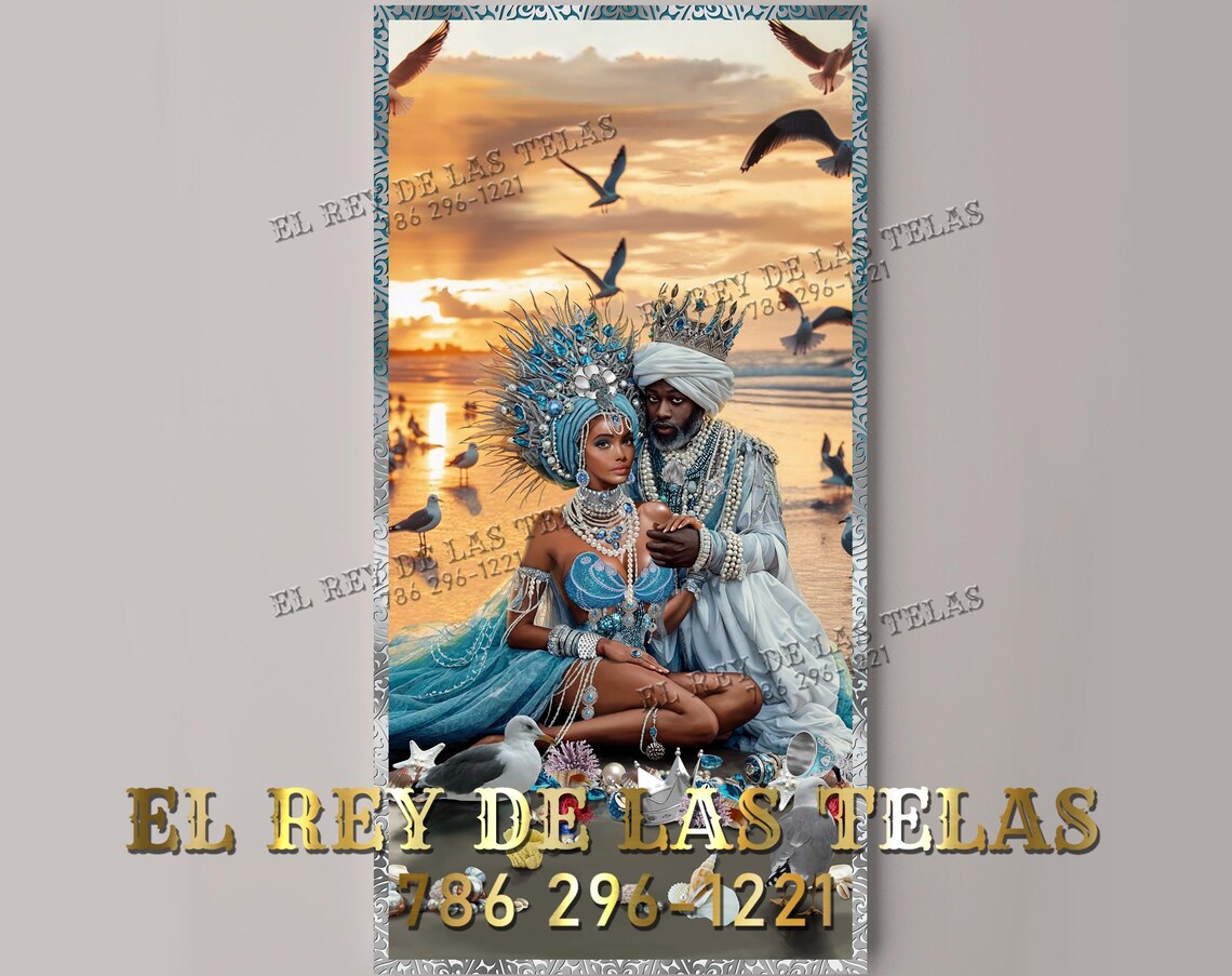 Panels for Yemaya and Obatala Throne/ Decorative Tapestry/ Orishas ...