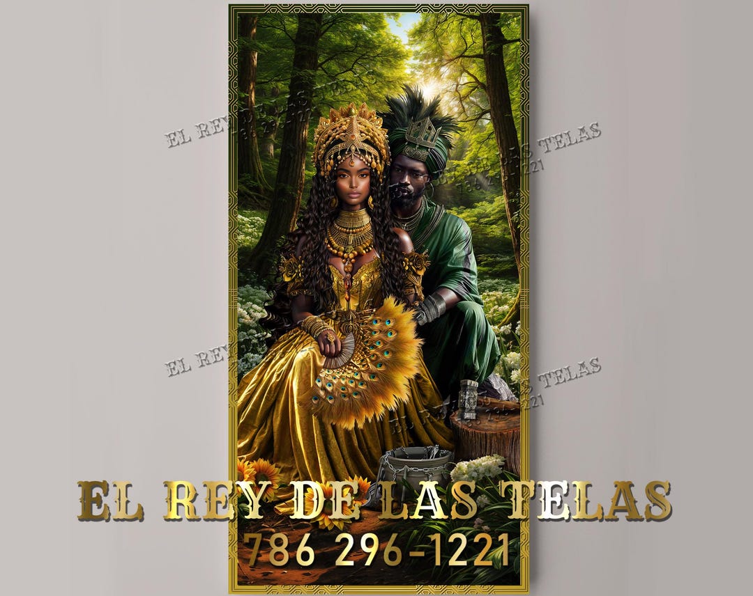 Panels for Ogun and Oshun Throne/ Decorative Tapestry/ Orishas/ Yoruba ...