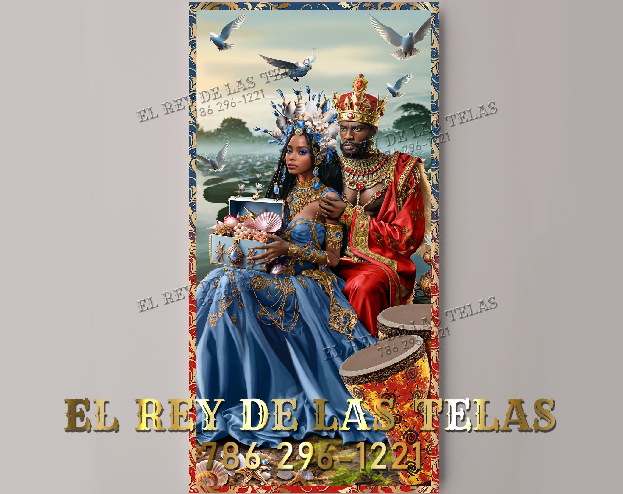 Panels for Yemaya and Shango Thrones / Decorative Tapestry / Orishas / Yoruba Religion ...