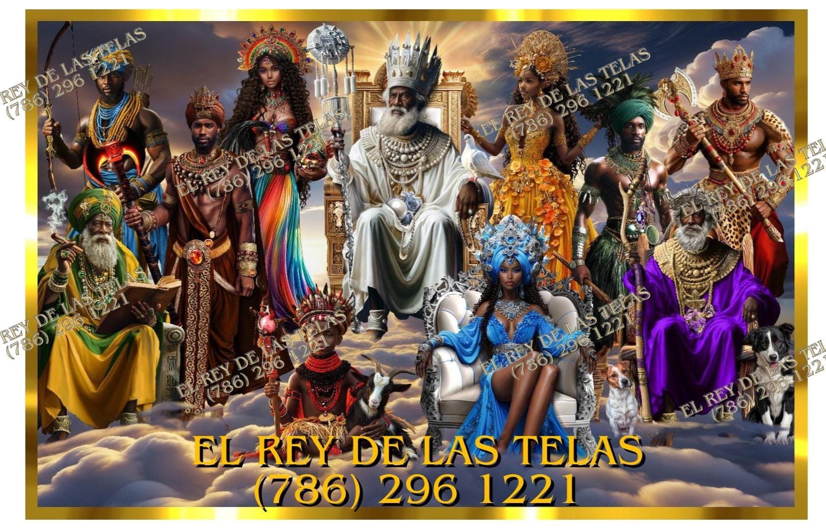 Throne Panels 10 Powers/ Decorative Tapestry/ Orishas / Yoruba Religion ...