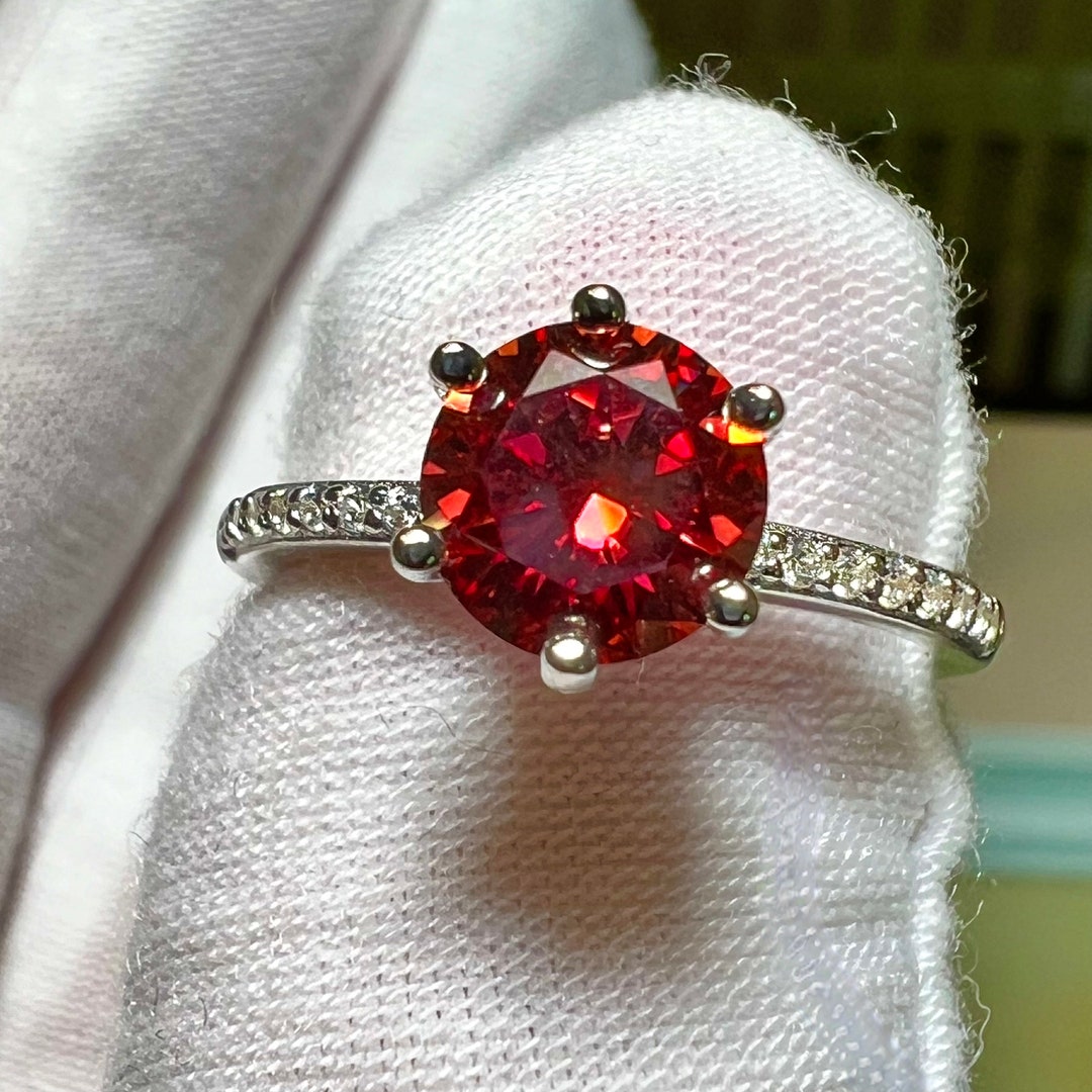 Same Day Ship! Certified 2CT Round Brilliant Cut Hawaiian Sunset ...