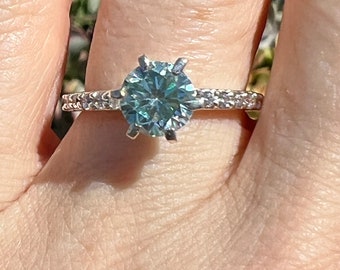 Lab Created Blue Diamond - Etsy