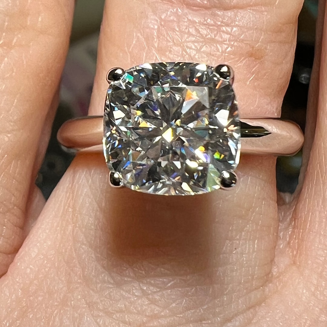 Certified 1CT 2CT 3CT 5CT Cushion Brilliant Cut D Color VVS1 Moissanite ...