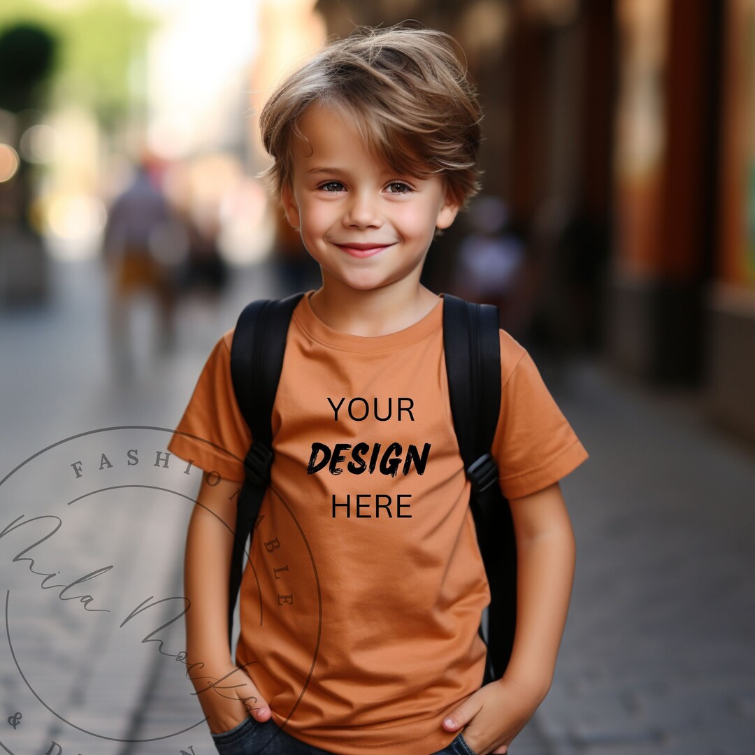 Kids T-shirt Mockup Orange Delta 11736 Mockup Orange T-shirt Kids ...