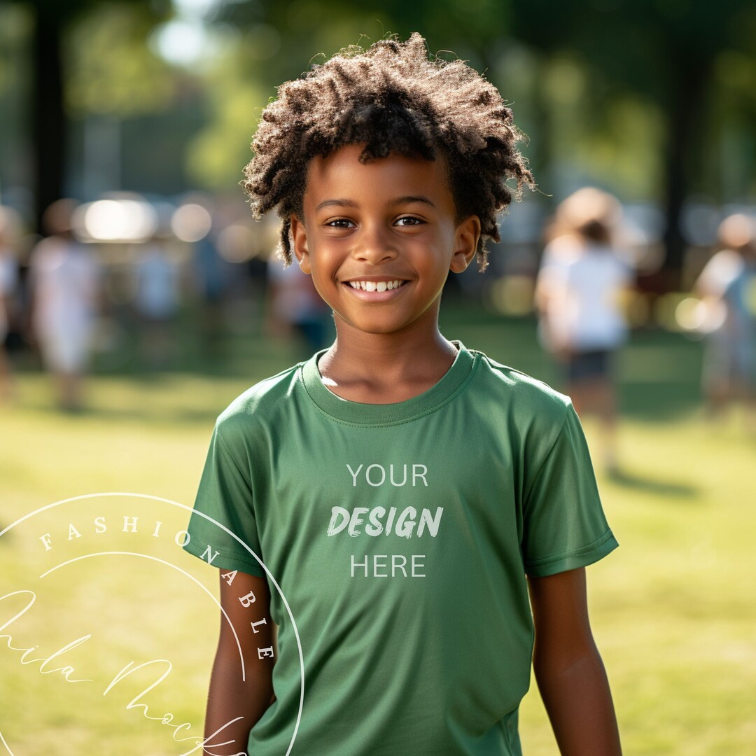 Kids T-shirt Mockup Grass Green Delta 11736 Mockup Back to School ...