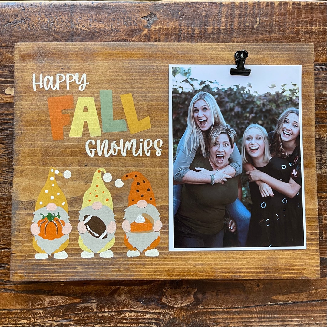 Happy Fall Gnomies Gift Sign With Gnomes Holding a Pumpkin a - Etsy