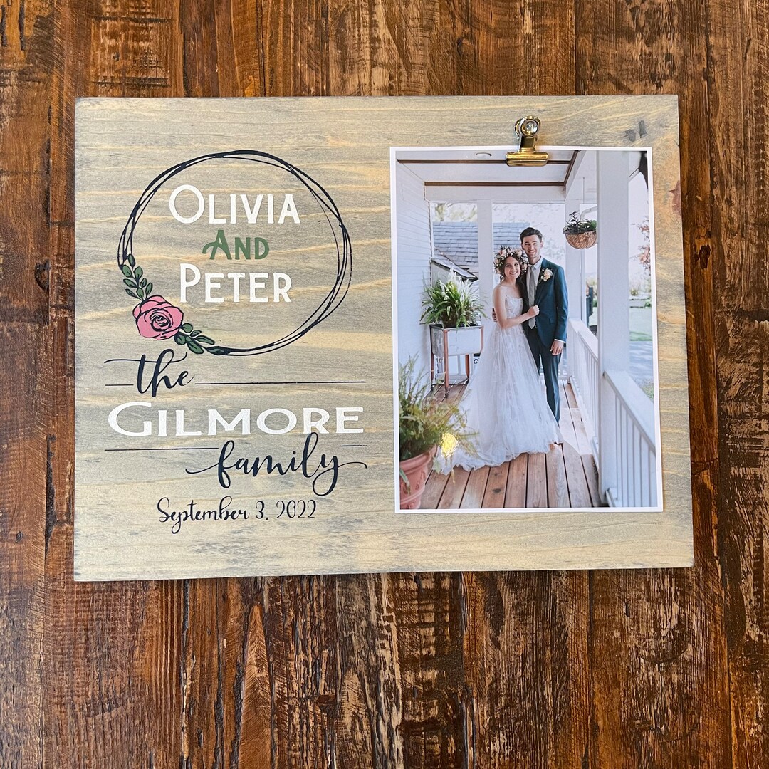 Wreath Wedding, Custom Painted Wood Sign With Flowers & Geometric ...