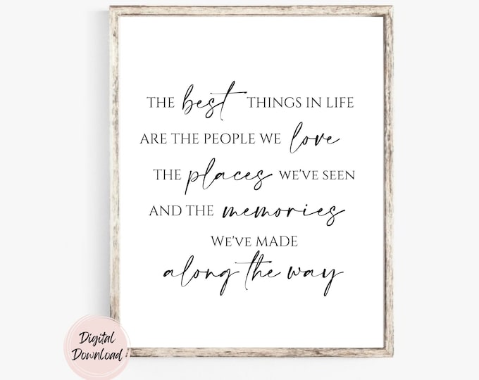 The Best Things in Life Poster Print Inspirational Quote, Positive ...