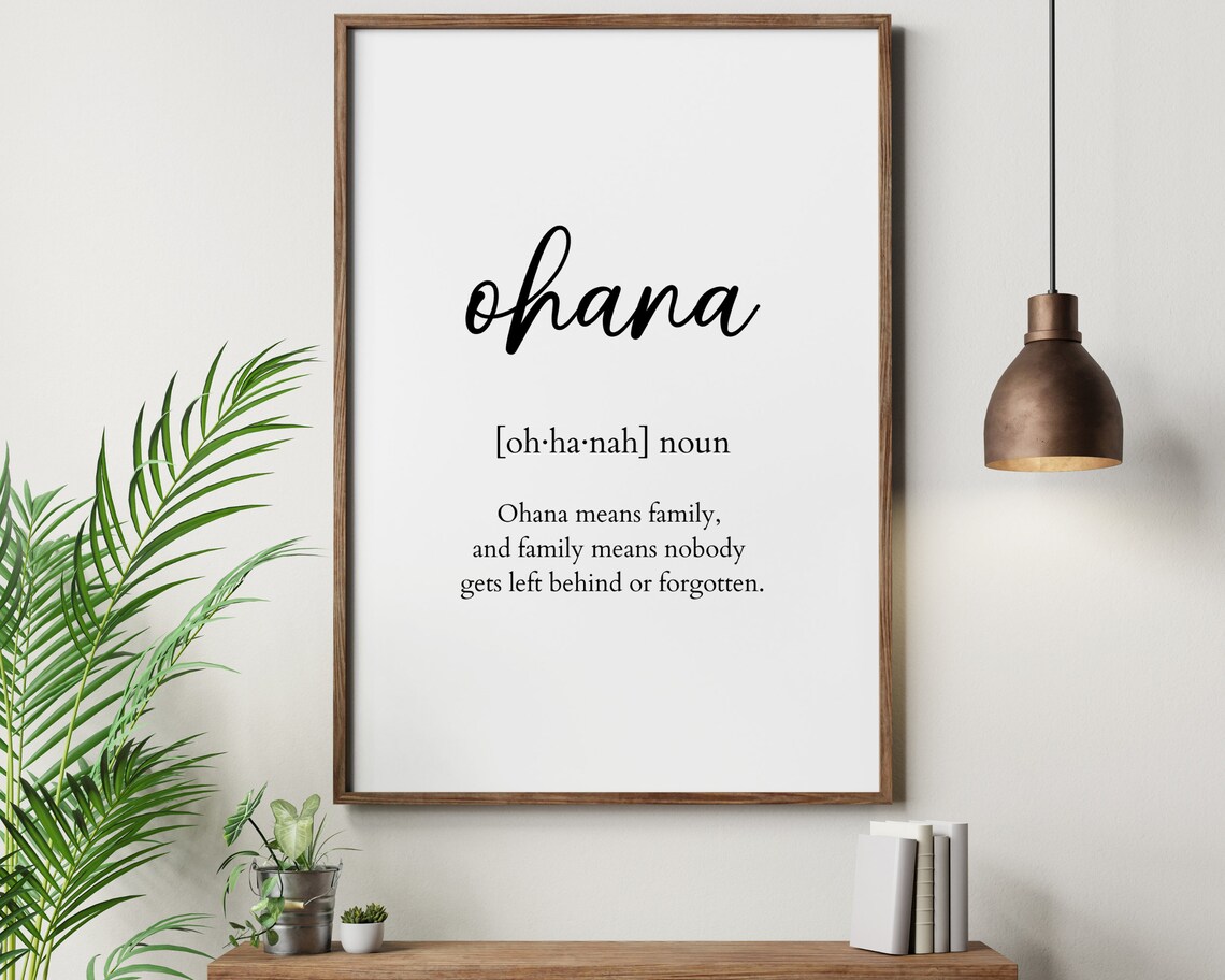 Ohana Definition Print, Ohana Quote, Printable Wall Art, Minimalist ...