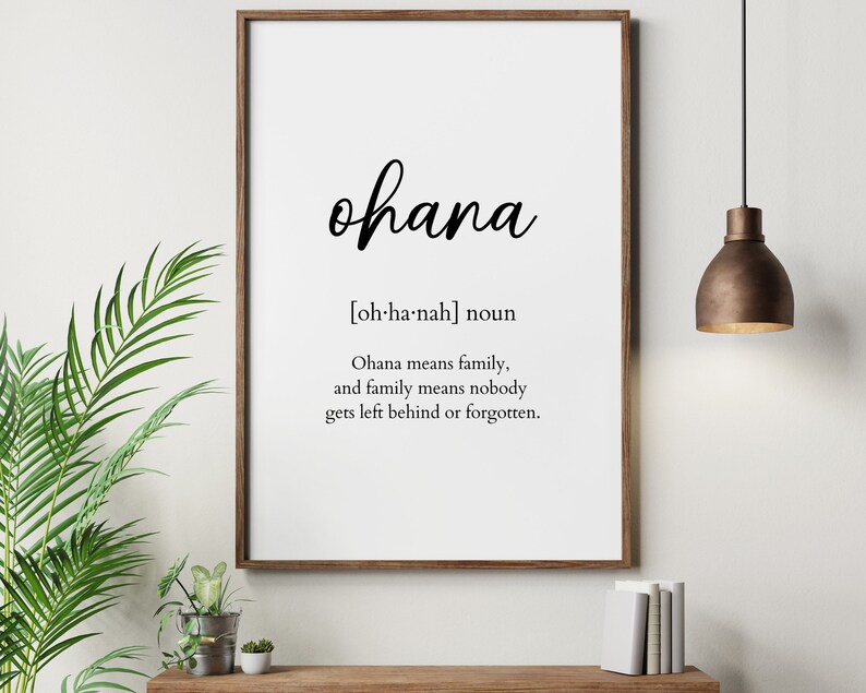Ohana Definition Print, Ohana Quote, Printable Wall Art, Minimalist ...