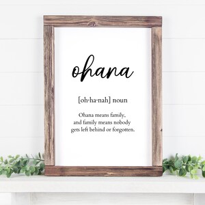 Ohana Definition Print, Ohana Quote, Printable Wall Art, Minimalist ...