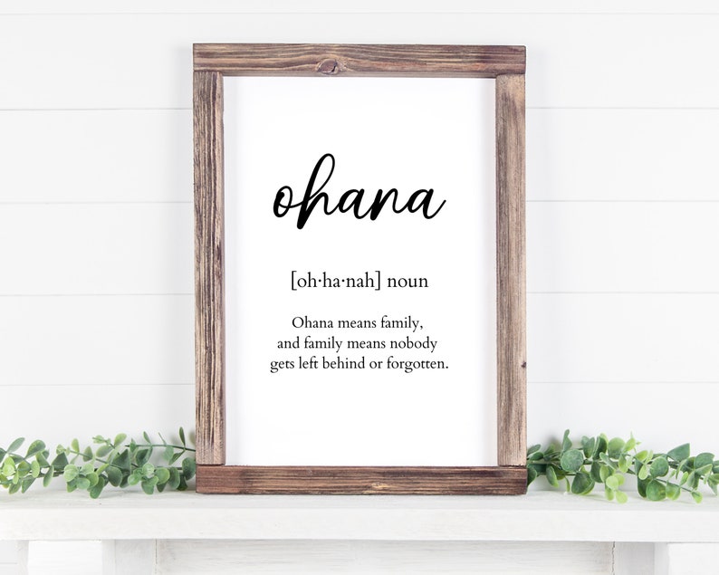 Ohana Definition Print, Ohana Quote, Printable Wall Art, Minimalist ...